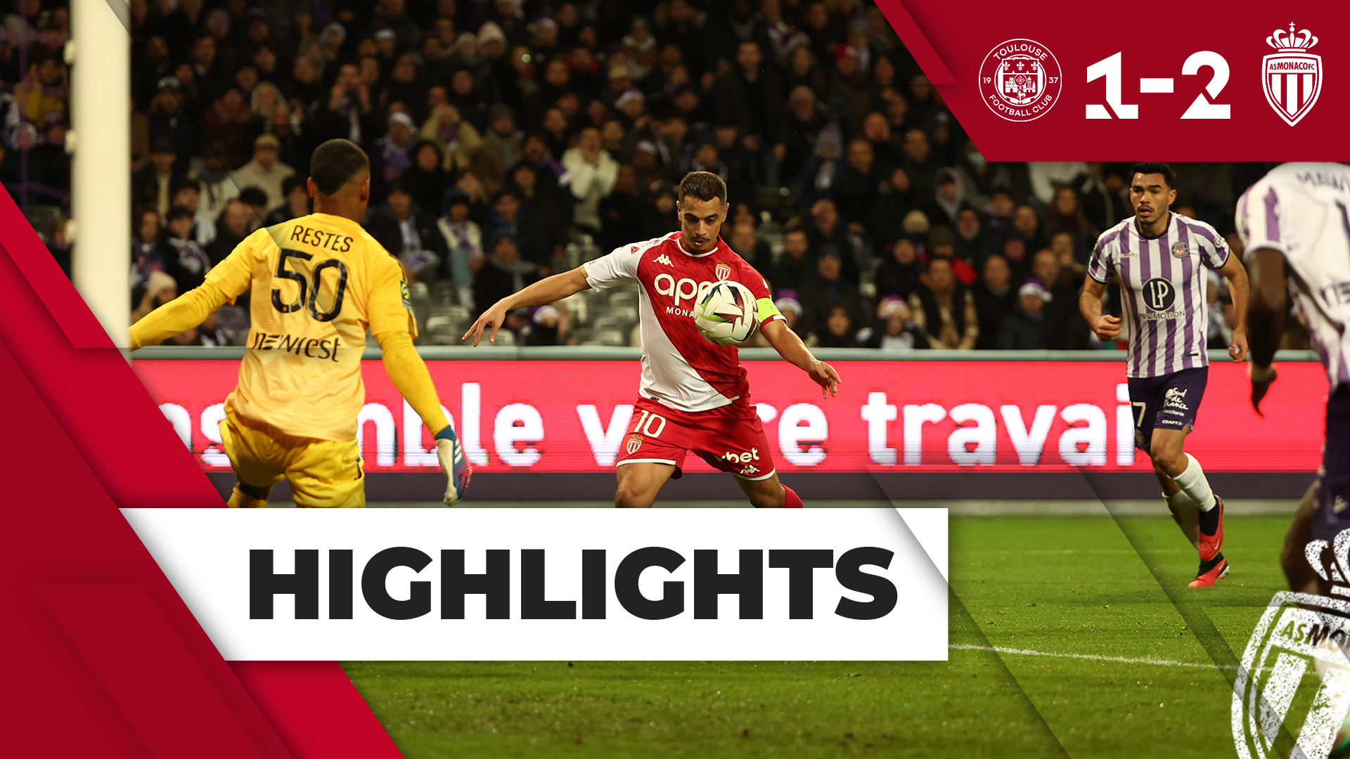 Watch the highlights of AS Monaco's win in Toulouse